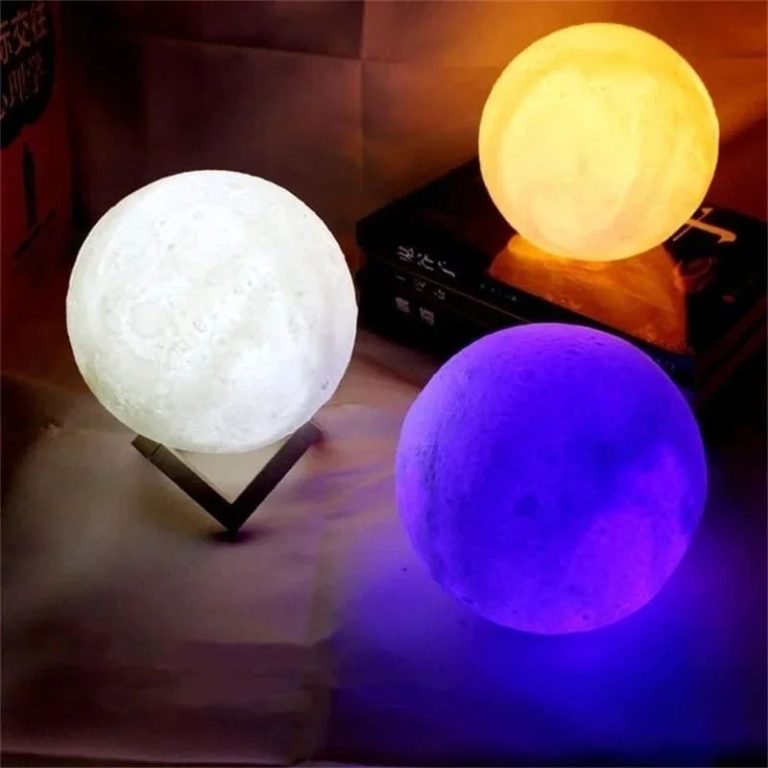 RGB Moon Lamp With Wooden Stand - Shopivate.pk