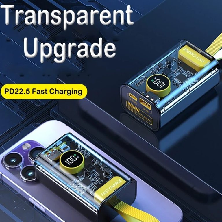 Cyberpunk Transparent 10,000 mAh Fast Charging Powerbank - Shopivate.pk