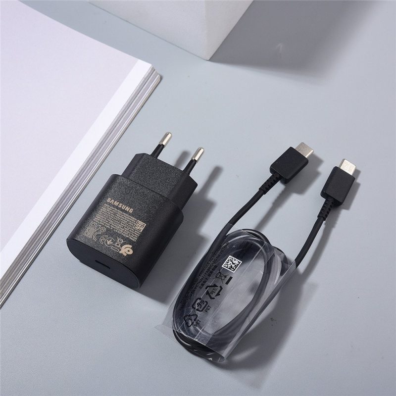 Samsung 25w PD Super Fast Charging Adapter 2 Pin With Cable - Shopivate.pk